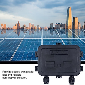 Solar Junction Box Photovoltaic Electrical Enclosure Case Solar Panel Accessories Plastic and Brass Material 210W‑250W 1000V for Solar Connection Construction Sites