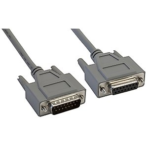 Amphenol 2.5ft Gray DB15 D-Sub VGA Cable, Shielded, Male-to-Male, 15-Pin