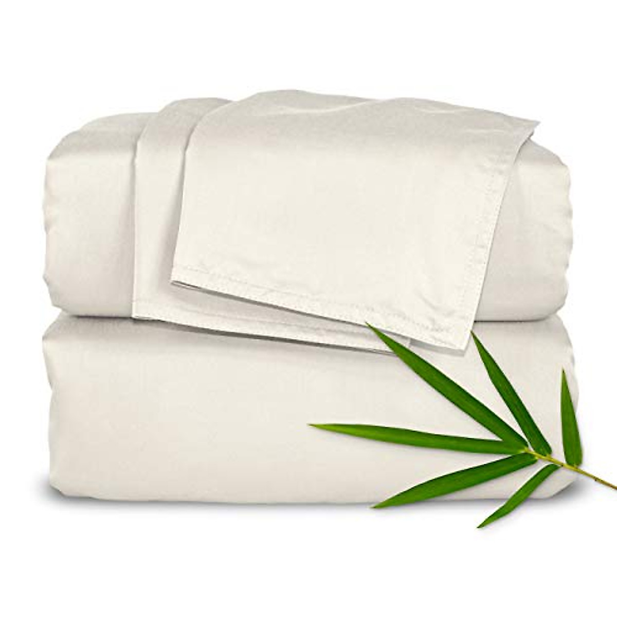 Pure Bamboo Sheets King Size Bed Sheets 4 Piece Set, Genuine 100% Organic Bamboo, Luxuriously Soft & Cooling, Double Stitching, 16 Inch Deep Pockets, Lifetime Quality Promise (King, Ivory)