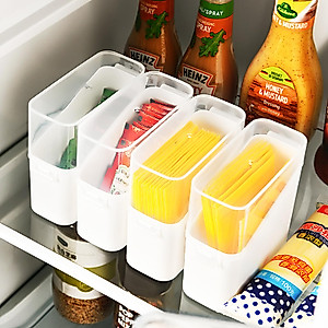 PARBEE Sliced Cheese Container for Fridge, 2 Pack Airtight Clear Slice Holder to Keep Cheese Fresh Longer