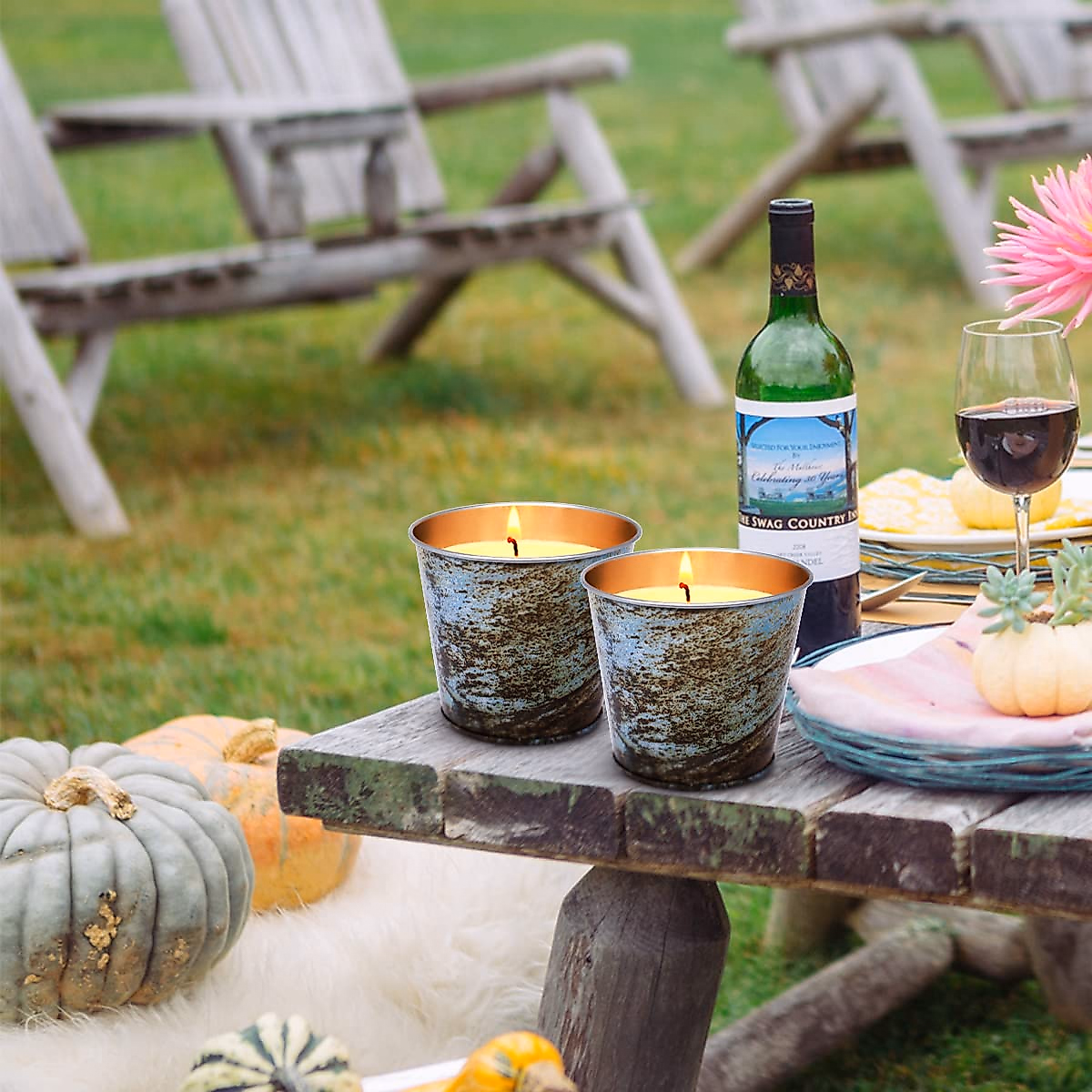 4 Pack Citronella Candles Outdoor and Indoor, 7Oz Soy Wax Candle in Medium Bucket for Patio Ledge Garden Yard Beach