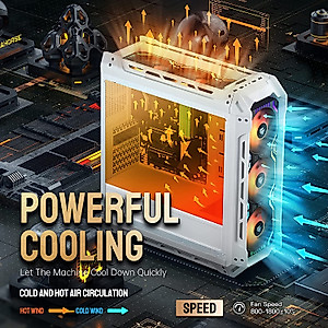 Asiahorse Matrix-Black 56 Addressable LEDs RGB Fans, 360MM All-in-One Square Frame Integrated RGB Case Fan with MB Sync/Analog Controller, PWM Control Fan for Computer Case and Liquid Cooling System