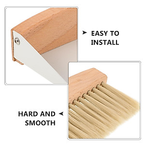 Luxshiny 1 Set Mini Dustpan and Brush Set Wood Hand Broom Dustpan Set for Table Desk Countertop Dog Other Pets Nest Cage Cleaning