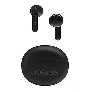 Urbanista Austin True Wireless Earbuds, Bluetooth 5.3 in Ear IPX4 Headphones with Dual Microphones, 20 Hr Playtime, Wireless Ear Buds with Touch Controls, TWS USB C Charging Case, Midnight Black