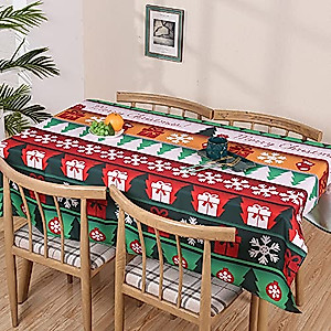 MLQL Christmas Tablecloth Waterproof Rectangular Home Coffee Table Table Cover Party Restaurant Decoration placemat A7 140x210cm