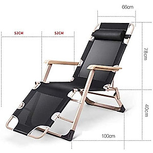 Lightweight Folding Deck Chair Padded Zero Gravity Chairs Adjustable Outdoor Folding Lounge Patio Chairs With Pillow Recliners One Size Sun Lounger Garden Chairs (Color : Navy, Size : One size)