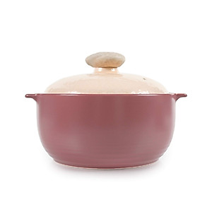 Neoflam Kiesel 1.5qt Non-Stick Ceramic Casserole Pot, Dutch Oven, Clay Pot, Stockpot for Stew, Soup, Steam, Scratch Resistant, Oven Safe, Heat Resistant, Lilac