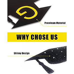 2 PCS 2022 Graduation Photo Banner Black Glittery Congrats Grad We are So Proud of You Garland Graduation Party Decorations Supplies