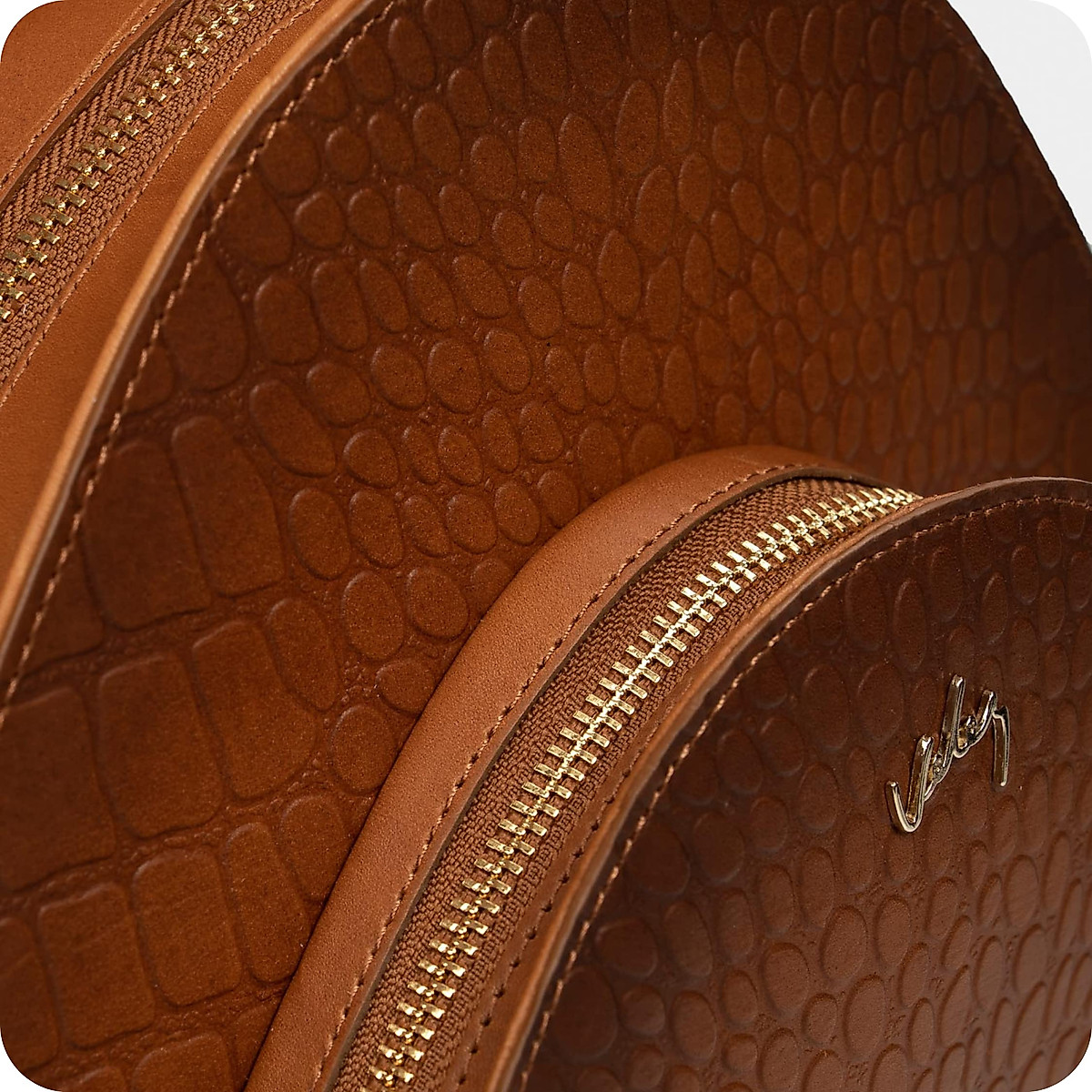 VELEZ Leather Mini Backpack For Women - Brown Shoulder Bag Purse