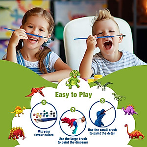 Retruth Dinosaur Painting Kit for Kids, Dinosaur Toys for Kids Age 4 5 6 7 8, Paint Your Own Dinosaur Arts & Crafts Painting Kits for Kids Age 4-8, for Kids Boys Girls