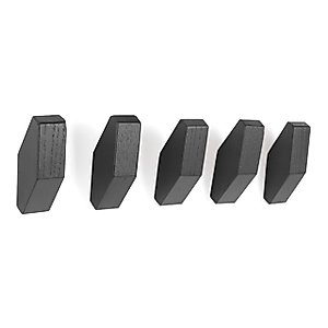 TOROS store Set of 5 Wood Wall Hooks - Modern Black Wooden Coat Hooks for Hanging, Coat Hooks Wall Mounted, Decorative Hooks, Hook Rack, Bag Hooks, Hat Hooks for Wall, Backpack Wall Hook