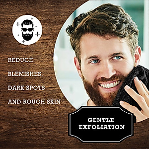 The Rustic Man Terry Wash Cloths for Face and Body, Dual-Sided Cleansing and Exfoliating Washcloths, Machine Wash, Black, 3 Count