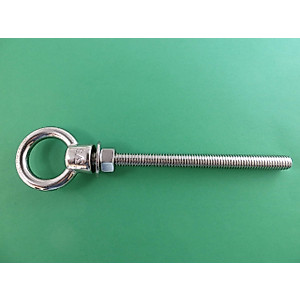 US STAINLESS 2 Pieces Stainless Steel 316 (Shape Type 307) Lifting Eye Bolt 3/8" UNC x 120mm Marine Grade Pitch of 16