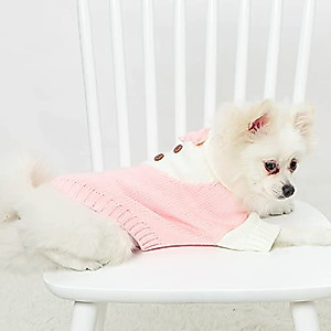 Neiwech Small Dogs Pet Sweaters Gentleman Bow Soft Puppy Knitted Sweatshirts Doggy Pullover Winter Warm Pup Clothes Pink XL