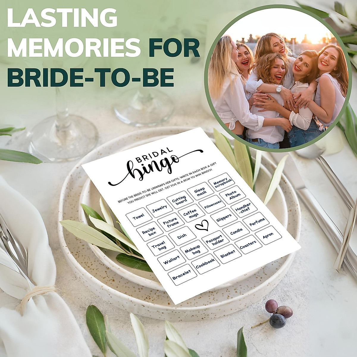 STOFINITY Bridal Shower Bingo Game - 50 Pcs Wedding Shower Game for 50 Guests, Bridal Bingo for Bridal Shower Game, Wedding Bingo Bridal Party Game for Bridal Shower Decorations