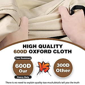 CHENGWEI 600D Outdoor Swing Canopy Replacement Top,Waterproof Patio Swing Canopy Replacement,3 Seat Porch Swing Canopy Replacement Sunshade and Rainproof(77" W x 43" D x 5.9" H Beige)