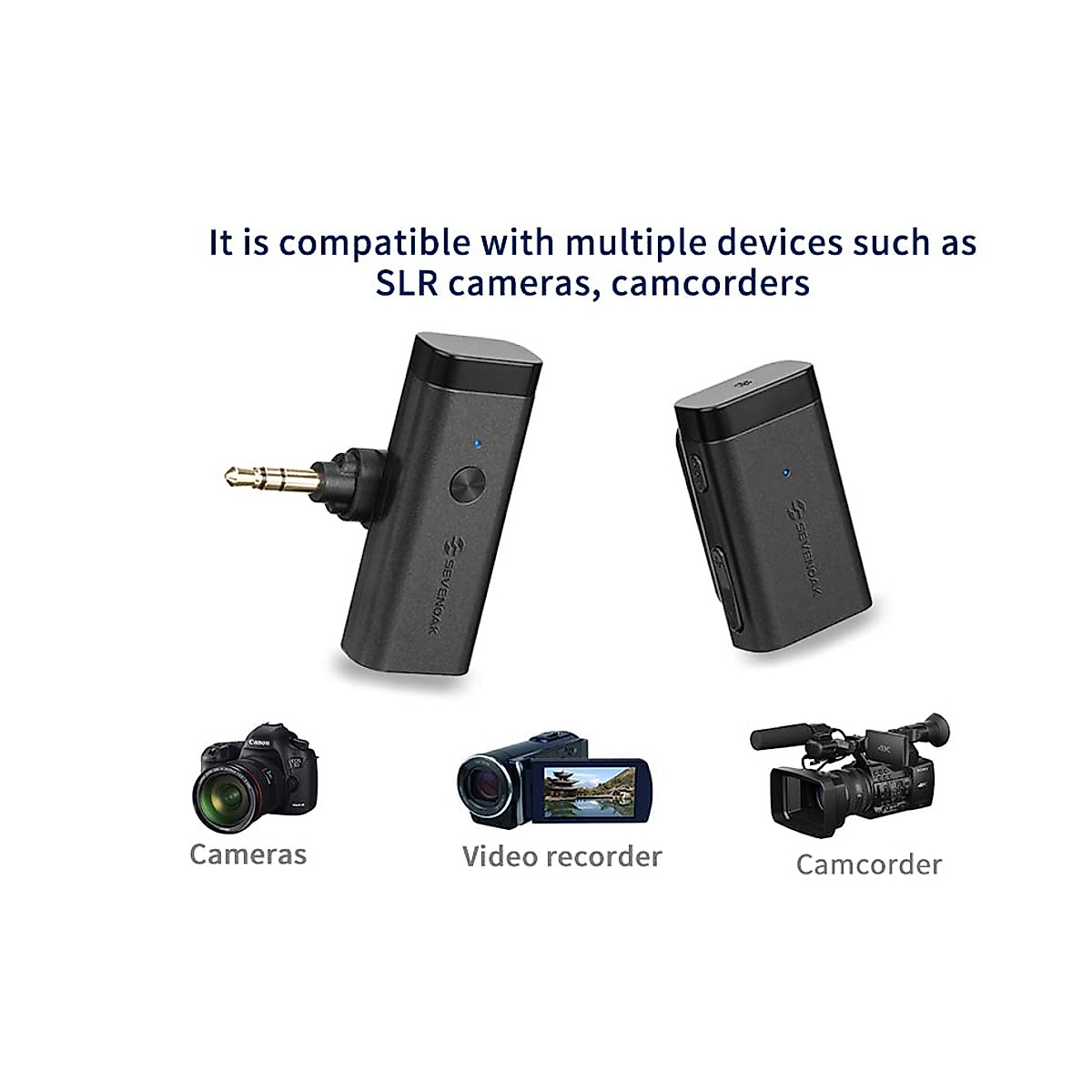 Sevenoak Camera Wireless Lavalier Microphone for iPhone, SKM-W1 Mini Wireless Lapel Microphone System for DSLR Camera/Smartphones, for Facebook Livestream, YouTube Video (3.5mm)