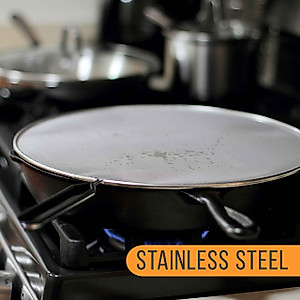 U.S. Kitchen Supply Set of 4 Classic Splatter Screens, 13", 11.5", 10", and 8" - Stainless Steel Fine Mesh, Comfort Grip Handles - Use on Boiling Pots Frying Pans - Grease Oil Guard, Safe Cooking Lid