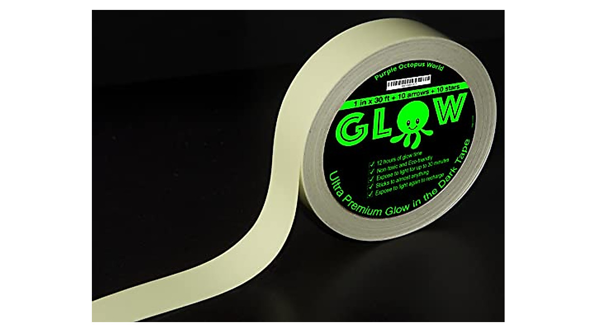 Bright Glow in The Dark Tape for Safety & Decorations | 1x30 ft