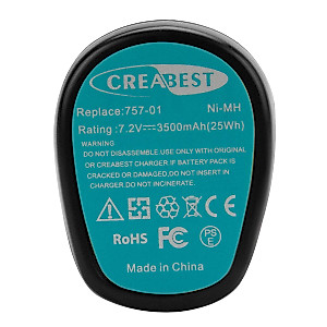 CREABEST 2Packs 7.2V 3.5Ah Ni-MH Battery for Dremel MultiPro Cordless Rotary Tool Models Dremel 7700-01 7700-02 757-01 with One Charger