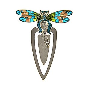 HOME-X Art Deco Dragonfly Colorful Bookmark, Tea Party Favor, Teacher Gift