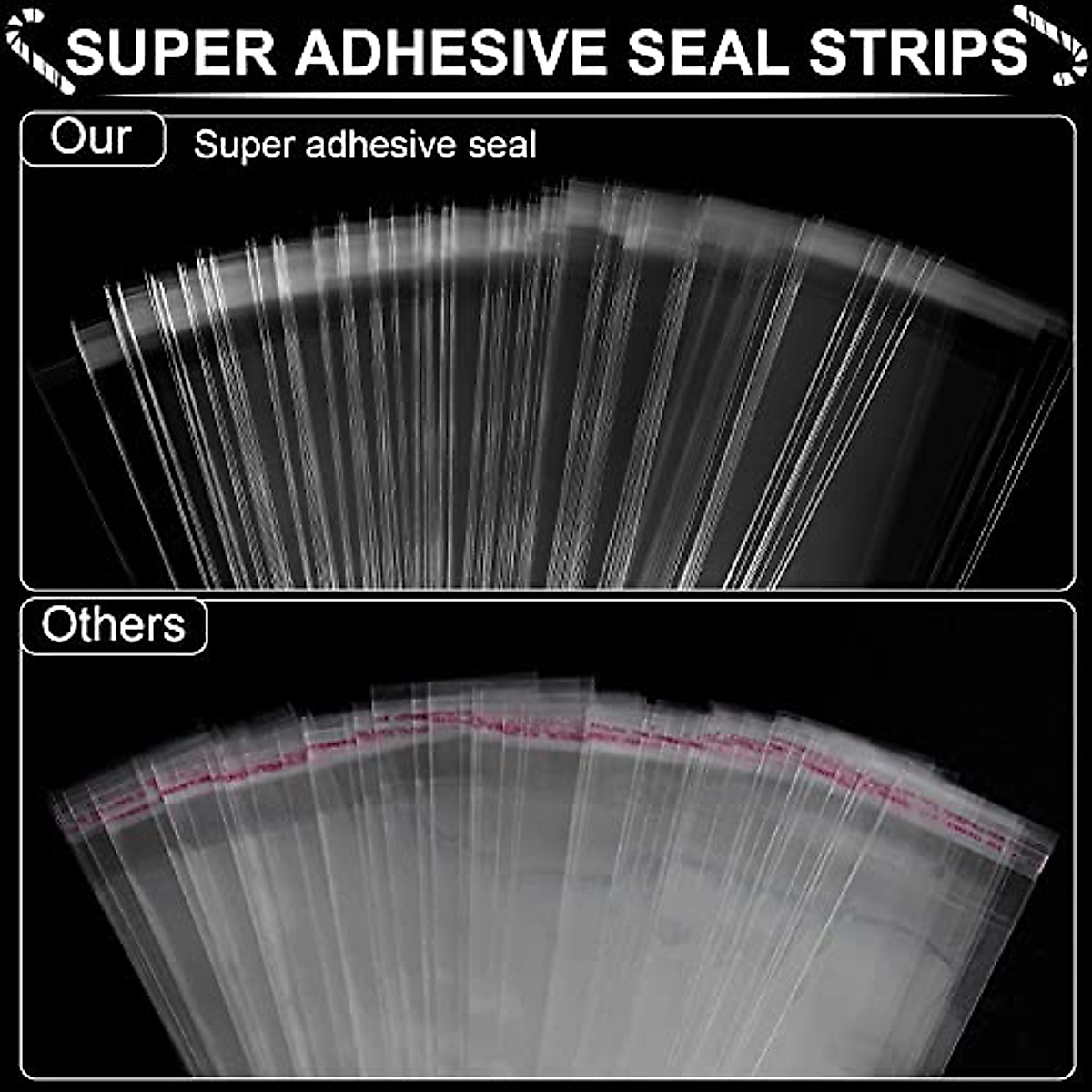 Phinus 300 Pcs Pretzel Bags 2x10 Inches, Thickened Pretzel Rod Bags, Self Sealing Cellophane Bags, Pretzels Individual Bags Clear, Prezetels Sticks Bags Food Safe Bags for Chocolate, Candies, Cookies