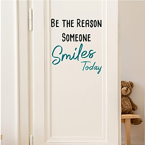 Be The Reason Someone Smiles Today-Inspirational Quotes Wall Decals-Vinyl Stickers for Bedroom Living Room School Office Home Decor