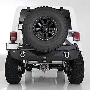 Smittybilt XRC Gen 1 Rear Bumper with Hitch and Tire Carrier (Black) - 76856