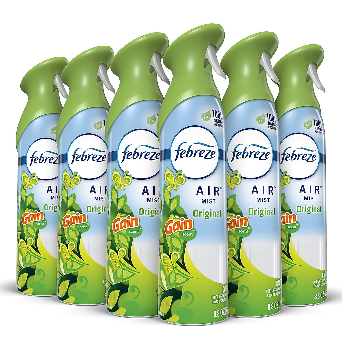 Febreze Air Freshener and Odor Eliminator Spray, Gain Original Scent, 8.8 Oz (Pack of 6)