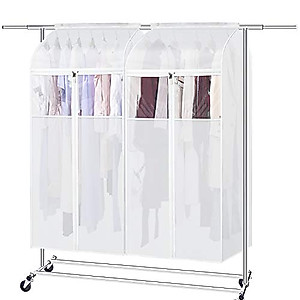 Zilink Hanging Garment Bags for Storage 54 inch 2Pack Large Garment Rack Cover Suit Bags Organizer Hanging Clothes Cover for Suit Coats Jackets Dress Closet Storage