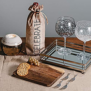 Pavilion Gift Company Beach Best Life Starfish 7 x 9 Inch Cutting Cheese Board, Set of 4 Forks with Debossed Text, 9", Brown