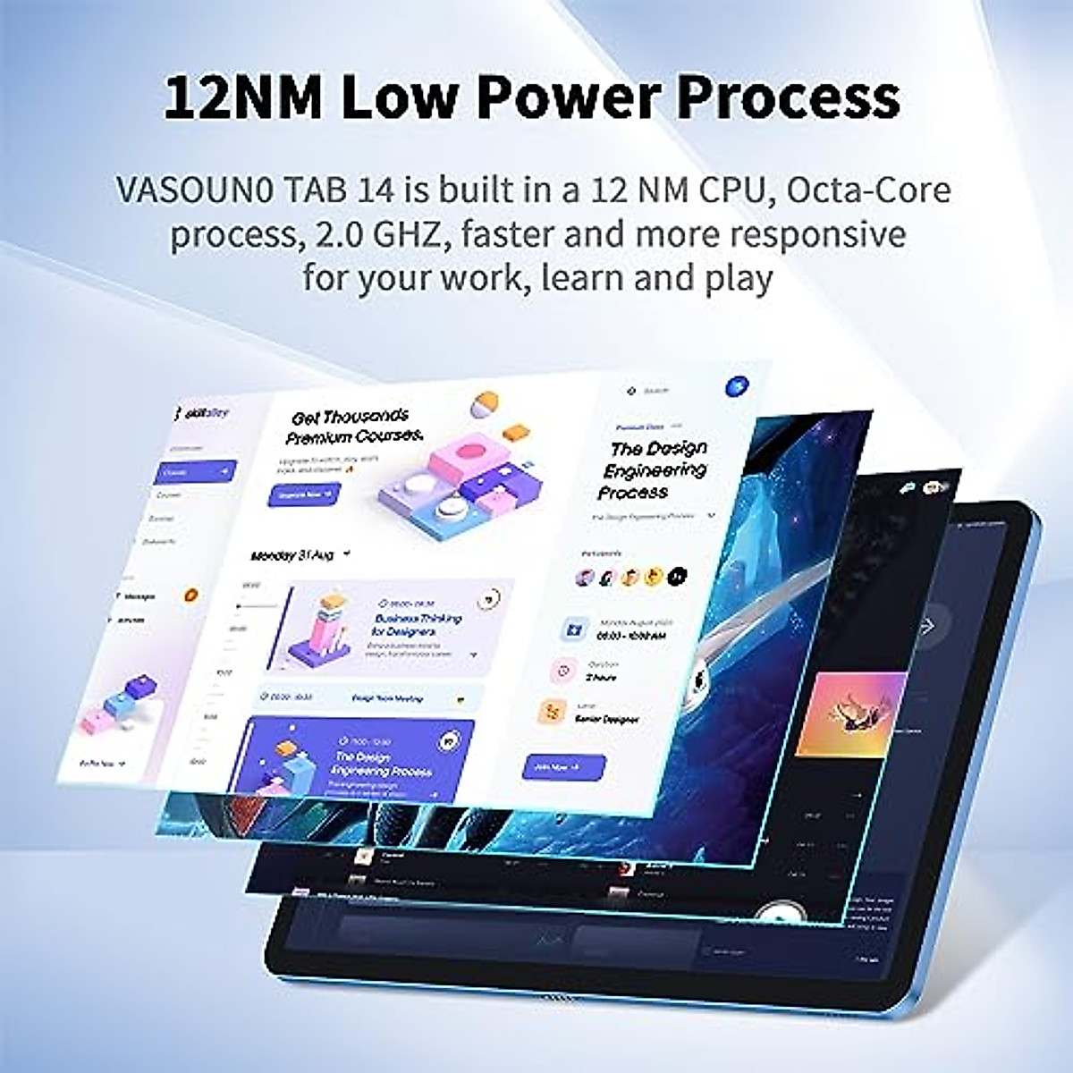 VASOUN Android 11 Tablet 10.4 inch, 16GB（8GB+8GB Expand）+256GB Tablet, 4G LTE Dual SIMS, 2.0GHz Octa-Core Gaming Tablet, 2K IPS Screen,8000Mah, 2.4G/5G WiFi, Bluetooth5.0 with Tablet PU Leather case