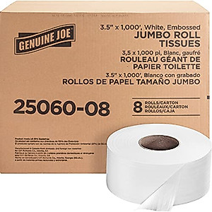 Genuine Joe - GJO2506008 Jumbo Dispenser Roll Bath Tissue (8 roll pack)