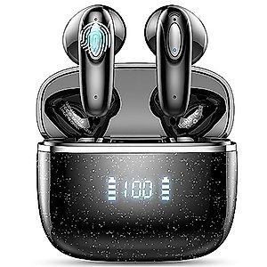 Wireless Earbuds, Bluetooth Earbuds with 4 HD Mic, 2023 Light Weight in-Ear Bluetooth 5.3 Headphones, 40Hrs Playtime Ear Buds with LED Charging Case/IP7 Waterproof/Sport Earphones for Android iOS