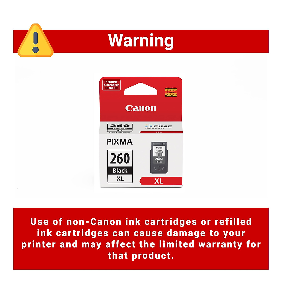 Canon PG-260Xl Black Ink Cartridge, Compatible to Printer TR7020, TS6420, and TS5320