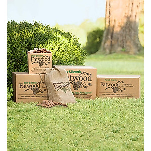 Plow & Hearth Fatwood Fire Starter | Organic Kindling Firewood Sticks | Wood Stoves | Fireplaces | Campfires | Fire Pits | Non Toxic (11 LB)