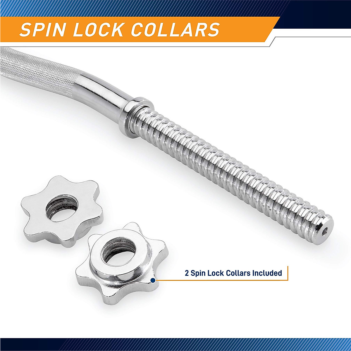 Marcy Triceps and Biceps Combo Curl Bar for 1-inch Weight Plates Weightlifting Strength Training Accessory for Home Gym TBC-51