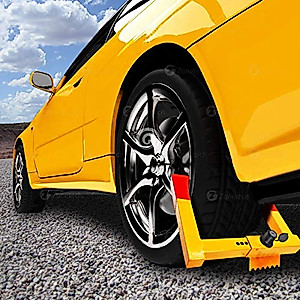 Zone Tech 2-Pack Security Wheel Chock Lock- Trailer Clamp Boot Tire Claw - Premium Quality Heavy Duty Stabilizer Anti- Theft -Protective for Parking Car, Trailer, Truck and SUV