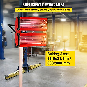 Bestauto 2000W Baking Infrared Paint Curing Lamp Short Wave Infrared Heater Car Bodywork Repair Paint Dryer/Stand