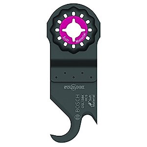 BOSCH OSL138K 1-Piece 1-1/4 In. Starlock Oscillating Multi Tool Soft Materials High-Carbon Steel Hook Knife Blade for Cutting Applications in Carpet, Cardboard, Asphalt Shingles