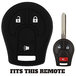 KeyGuardz Keyless Entry Remote Car Key Fob Outer Shell Cover Soft Rubber Case for Nissan Rogue Juke CWTWB1U751 (Pack of 2)