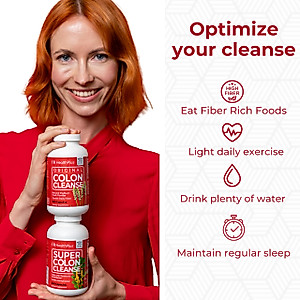 Health Plus Super Colon Cleanse 10 Day Gentle Gut Cleanse Detox, Psyllium Husk, Probiotics for Constipation Relief & Digestive Support, 240 Capsules