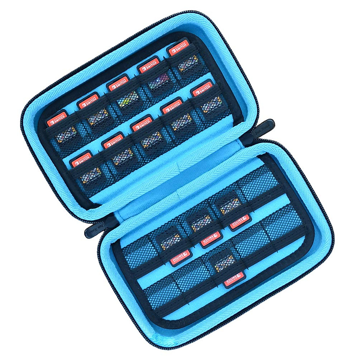 Hard Game Card Storage Holder Case for Nintendo Switch Games or PS Vita or SD Memory Cards - Black/Light Blue