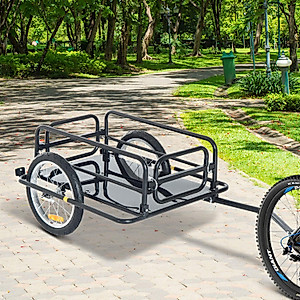 allgoodsdelight365 Steel Frame Bicycle Bike Cargo Trailer Luggage Cart Carrier 110lb Hauler