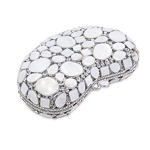 ZLXDP Marble Heart Shape Precious Stone Crystal Evening Bags Cocktail Bride Wedding Clutches Handbags Banquet Bags (Color : E, Size : 1)