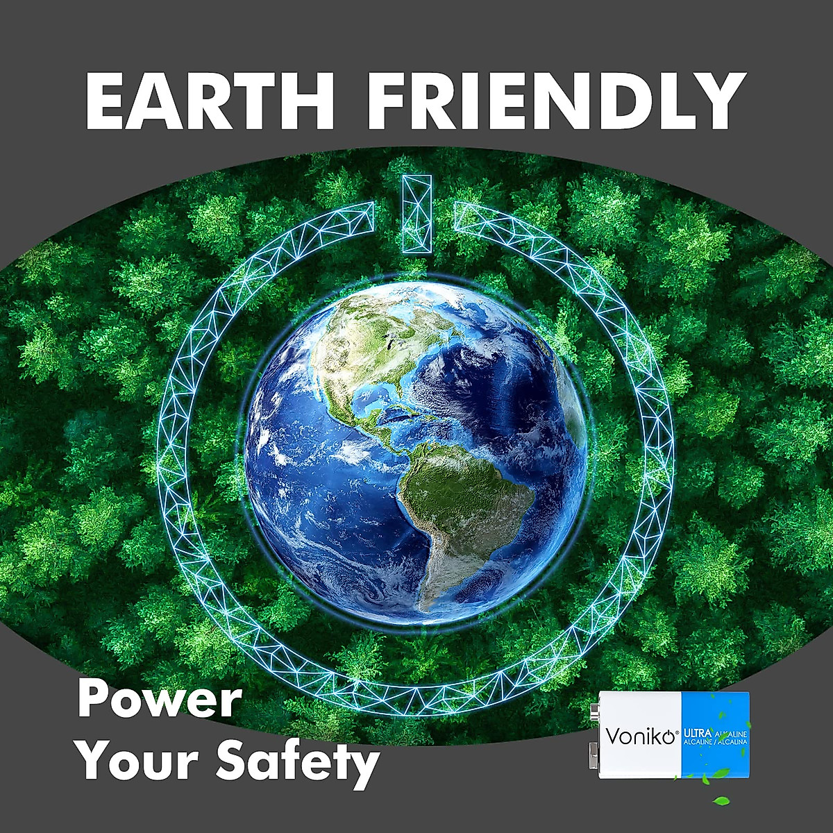 Voniko 9V Batteries - Alkaline 9V Battery 4 Pack - Ultra Long Lasting with a 7 - Year Shelf Life