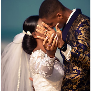 YOOESTORES82 2PCS Colorful Heart Ring Gold Band Rings Set for Women Couple Cute Love Heart Plain Stackable Finger Rings Wedding Preppy Jewelry Gift