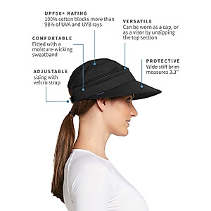 Solbari UPF 50+ Protective Wanderlust Visor for Women – One Size, Black