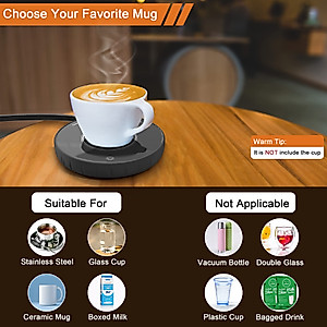 Smart Coffee Mug Warmer with Auto Shut Off for Home Office Desk Use,Touch Control Tech Safety and Smart Temperature Settings (Black-1)
