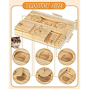 MWAOWM Guinea Pig Foraging Toys, 6 in 1 Hamsters Wooden Interactive Enrichment Toys, Treat Dispenser for Small Animal Funny Toys, for Rabbits, Bunny, Chinchillas, Rats and Gerbils